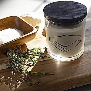 Library Book Scented Candle, 9 Oz with Glass Container - 100% Organic Soy Wax Lightly Scented with Clean Burning Natural Cotton Wick - Made in The USA