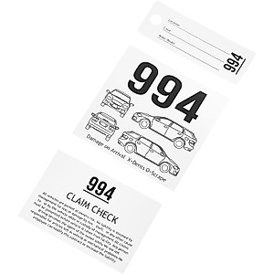 Ireer 1000 Sets Parking Tickets Vehicle Claim Tags with Car Diagram 3 Part Key Tags Perforated Cardstock Temporary Parking Tags Numbered 000-999 with 1000 Pcs Rings