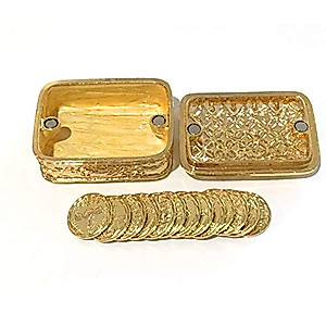Rectangular Rhinestone Gold Wedding Arras Box & Unity Coins Arras de boda