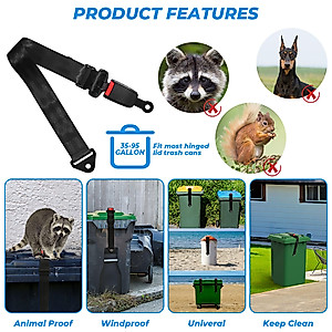 Gagetzan Semi-Automatic Trash Can Locks for Animals,Garbage Can Locks for Animals with Spring Button,Bear Proof Trash Can Lid Lock Keep Raccoon Out of Trash Bin,Easy Single Hand Release(1 Pcs)