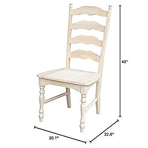 International Concepts Maine Ladderback Chairs, Wood, Set of 2