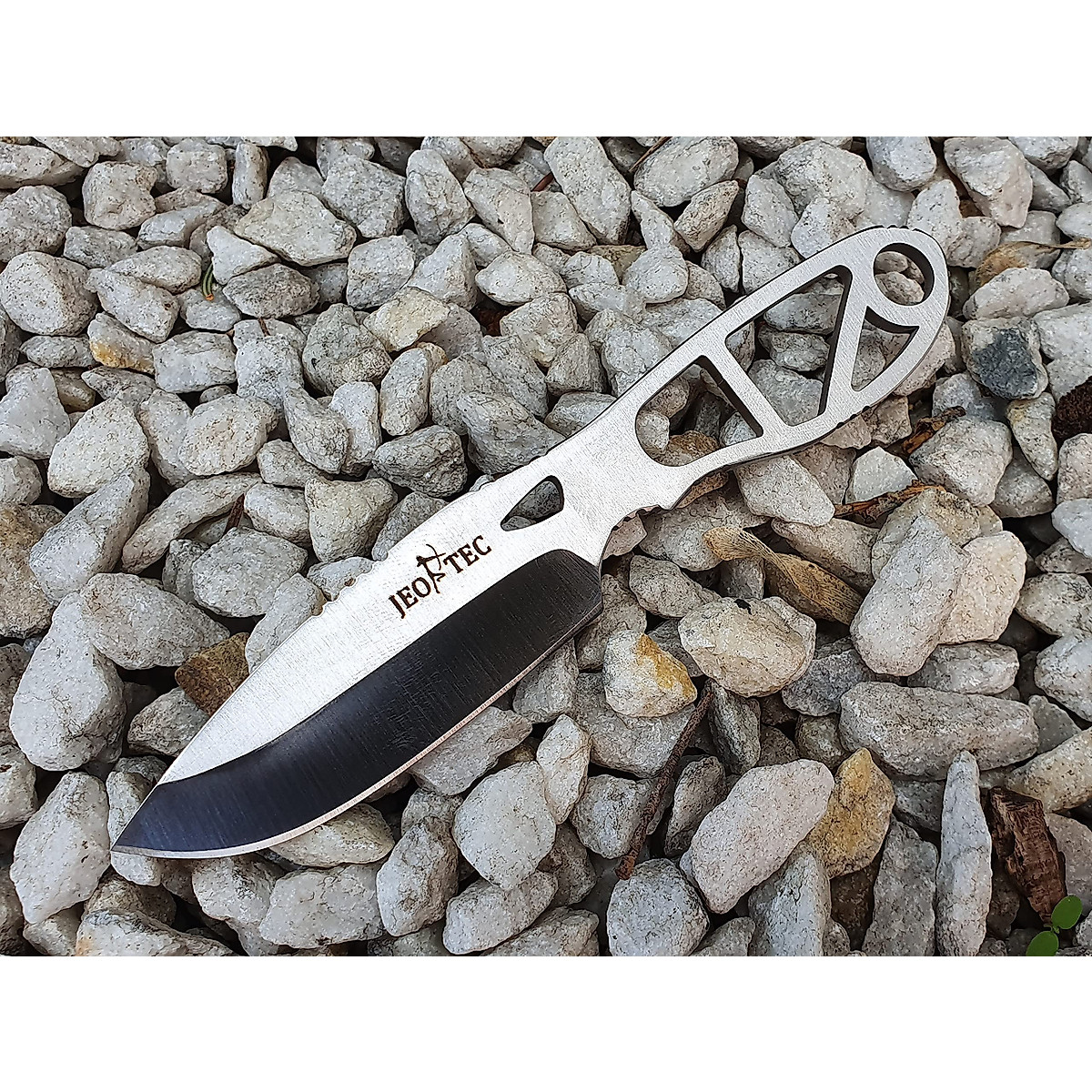 JEO-TEC Nº12 Bushcraft Outdoor Belt and Neck Knife, Overall Length: 6.57", Stainless Steel MV-58, Kydex Sheath, Handmade in Spain