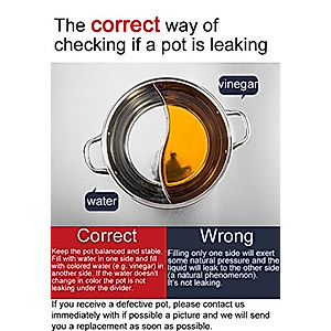 Yzakka Stainless Steel Shabu Shabu Hot Pot Pot with Divider for Induction Cooktop Gas Stove (34cm, Without Cover)