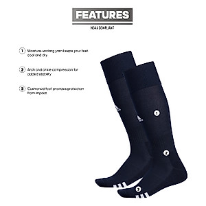 adidas Rivalry Soccer 2.0 OTC, Workout Compression Socks-Over The Calf, Navy Blue/White, Small