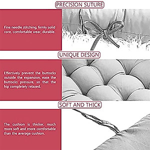 Sun Lounger Chair Cushions, Sundlight Patio Cushions Chaise Outdoor Mattress Garden Recliner Quilted Thick Padded Seat Cushion Reclining Chair Rocking with Ties (Grey, 155x48x8cm/61x18.89x3.14inch)