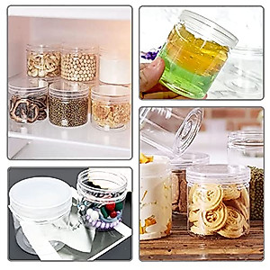 Slime Jars Storage Clear Empty Plastic Container with Lids Round Food Candy Clear Plastic Container 12 Pack 6.8OZ