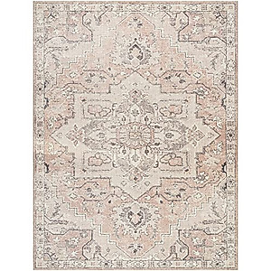 Becki Owens x Surya Elle Medallion Area Rug , 6'7" x 9', Taupe