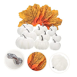 Garneck 2 Sets Artificial Pumpkin Tablescape Decor Garland Decor Halloween Props Thanksgiving Maple Leaves Foam Pumpkin Mini Halloween Pumpkin Simulation Pumpkin Decor Decorative Pumpkin