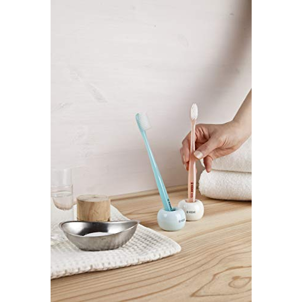 [KENT] CRYSTAL DUAL Regular Head Soft FIRM Action soft Toothbrush, Deep Cleaning for Sensitive Teeth & Gums for Adults - Easy Grip - Ergonomic Design (5 Rustic Color Variations)