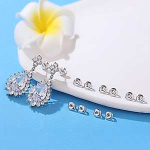 Earring Backs for Studs, Moconar 12PCS 925 Sterling Silver Earring Backs Replacements, Hypoallergenic Earring Backs Secure Ear Locking Pierced Earring Backs for Studs