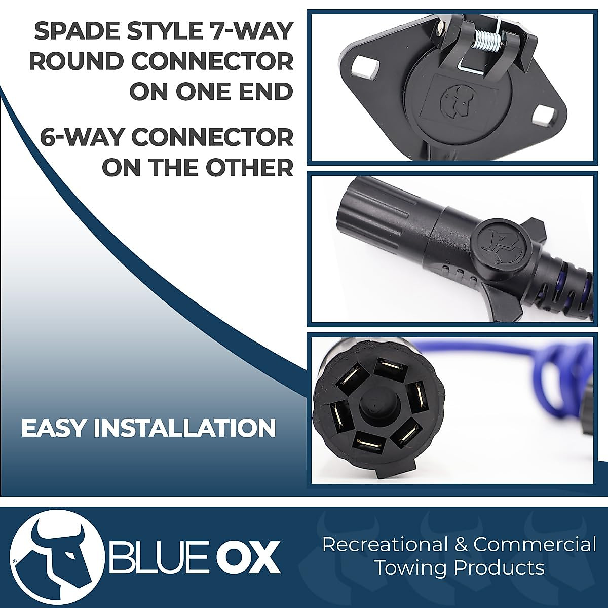 Blue Ox BX88206 Coiled Cable with Female Receptor