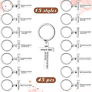 Loetere 45 Pcs Christian Cross Keychain Bulk 15 Styles Bible Verse Keychain Stainless Steel Religious Inspirational Gifts (Sliver,Bible)