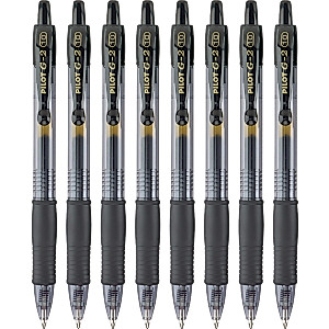PILOT Pen 15316 G2 Premium Refillable & Retractable Rolling Ball Gel Pens, Bold Point, Black, 8-Pack