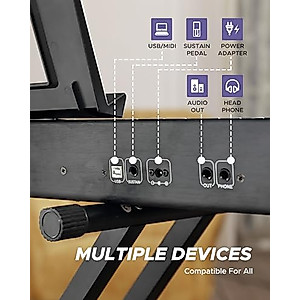 Starfavor 88 Key Digital Piano Beginner Electric Keyboard Full Size with Semi Weighted Keys Dual 30W Speakers SP-10 Bundle include Sustain Pedal, Power Supply, Stand, Piano Stickers