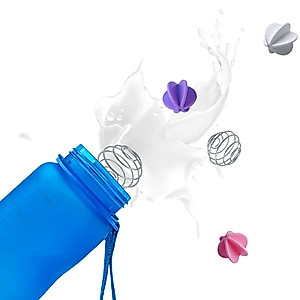 QINGWEICH 5PCS Mixing Ball,Blender Ball,Plastic Blending Bottle Balls for Sports Drink Protein Shaker Cup Bottle Mixers,Stainless Steel Shaker Ball Wire Whisk Shaker Mixer Bottle Cup