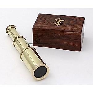 Roorkee Instruments India Brass Telescope with Box/Unique Gift