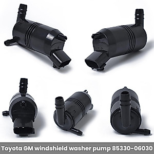 AUCELI Windshield Washer Pump, Car Front Windshield Washer Fluid Pump with Grommet, Auto Water Jet Motor, Compatible with Many Vehicle Models, Replaces OEM 85330-06030 85315-02030