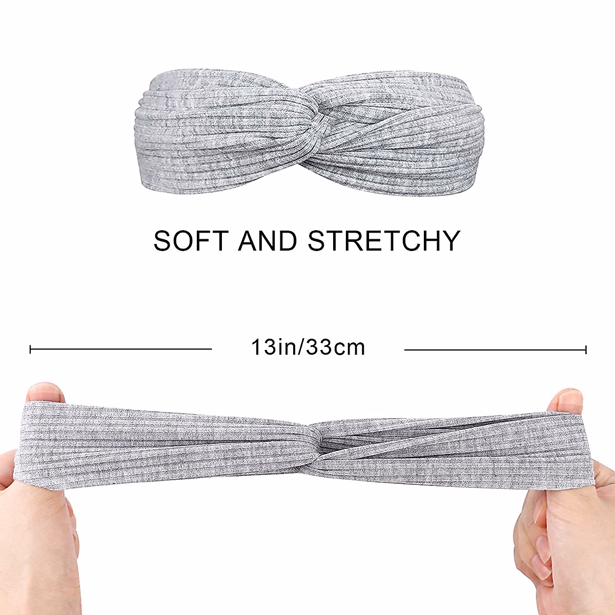 DRESHOW 10 Pack Make Up Headbands for Women Knit Vintage Cross Elastic Head Wrap Hair Accessories