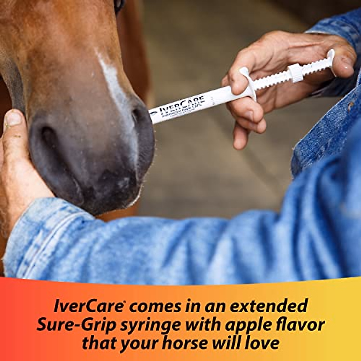 Farnam IverCare (ivermectin paste) 1.87%, Anthelmintic and Boticide, Treats Horses Up to 1500 lbs, Easy-To-Use Sure-Grip Syringe, Red Apple Flavor