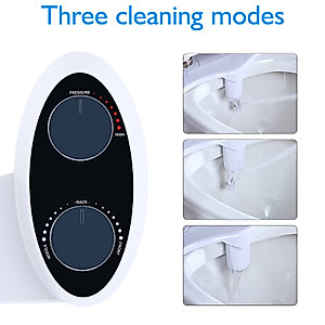Bidet for Toilet - Bidet Toilet Seat Attachment with Water Pressure Control, Self-Cleaning Dual Nozzles, Non-Electric Bidet, Easy to Install, Fresh Water Spray for Posterior & Feminine Wash