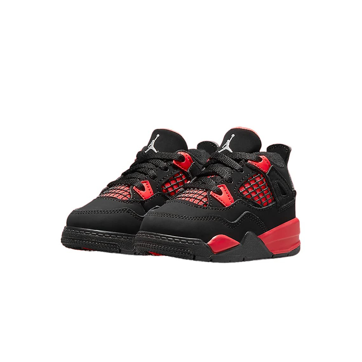 Nike Toddler's Jordan 4 Retro Red Thunder Black/Multi-Color (BQ7670 016), Black/White-red, 8 Toddler