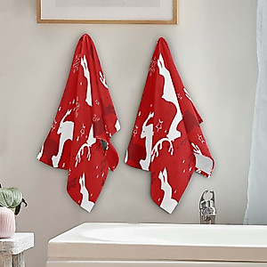 Christmas Deer Dish Towels for Drying Dishes,Xmas Kitchen Cloth Dish Towels Premium Dishcloths Super Absorbent Fast Drying