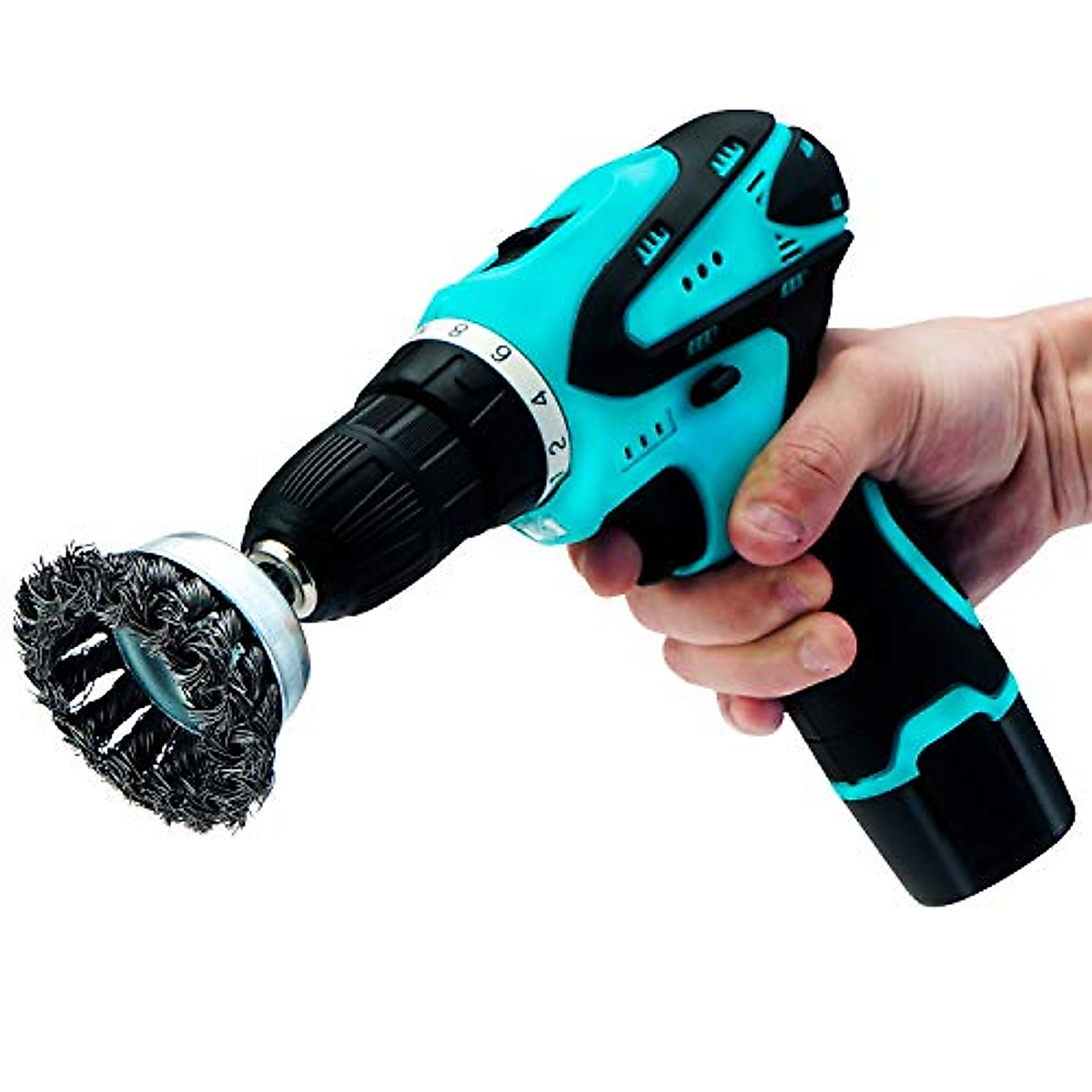 TILAX 3 Inch Wire Cup Brush End Brush Set 3 Piece, Wire Brush for Drill 1/4 Inch Hex Shank Arbor 0.012" Brass Coated Crimped and 0.019" Carbon Steel Knotted Wire Brush, for Drill Attachment