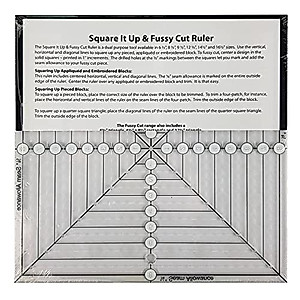 Creative Grids 8-1/2in Square It Up or Fussy Cut Square Quilt Ruler - CGRSQ8