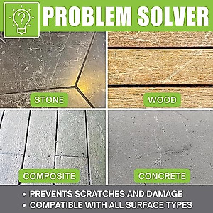 Project Patio 1.5 Inch Wrought Iron Patio Furniture Feet Glide Outdoor Metal Table and Chair Leg Cap Replacement Floor Protector Cup Insert Slide - 24-Pack