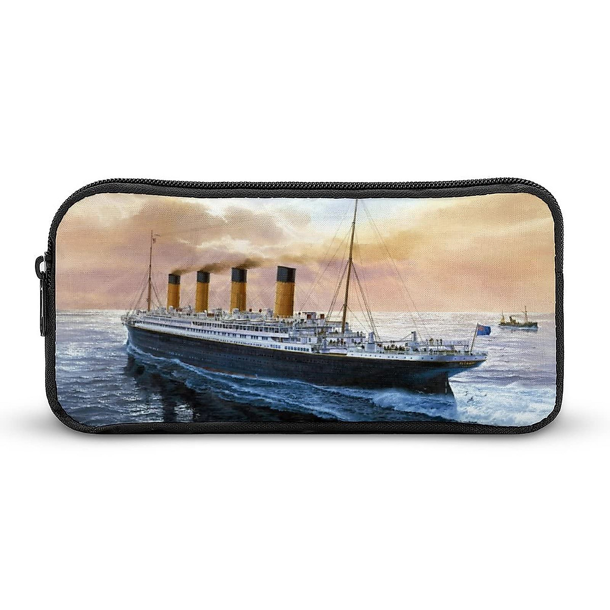 Retro Titanic Famous Old Historic Pencil Pen Case Portable Large Capacity Pen Pouch Stationery Organizer Makeup Bag with Zip