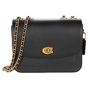 COACH Refined Calf Leather Madison Shoulder Bag Black One Size