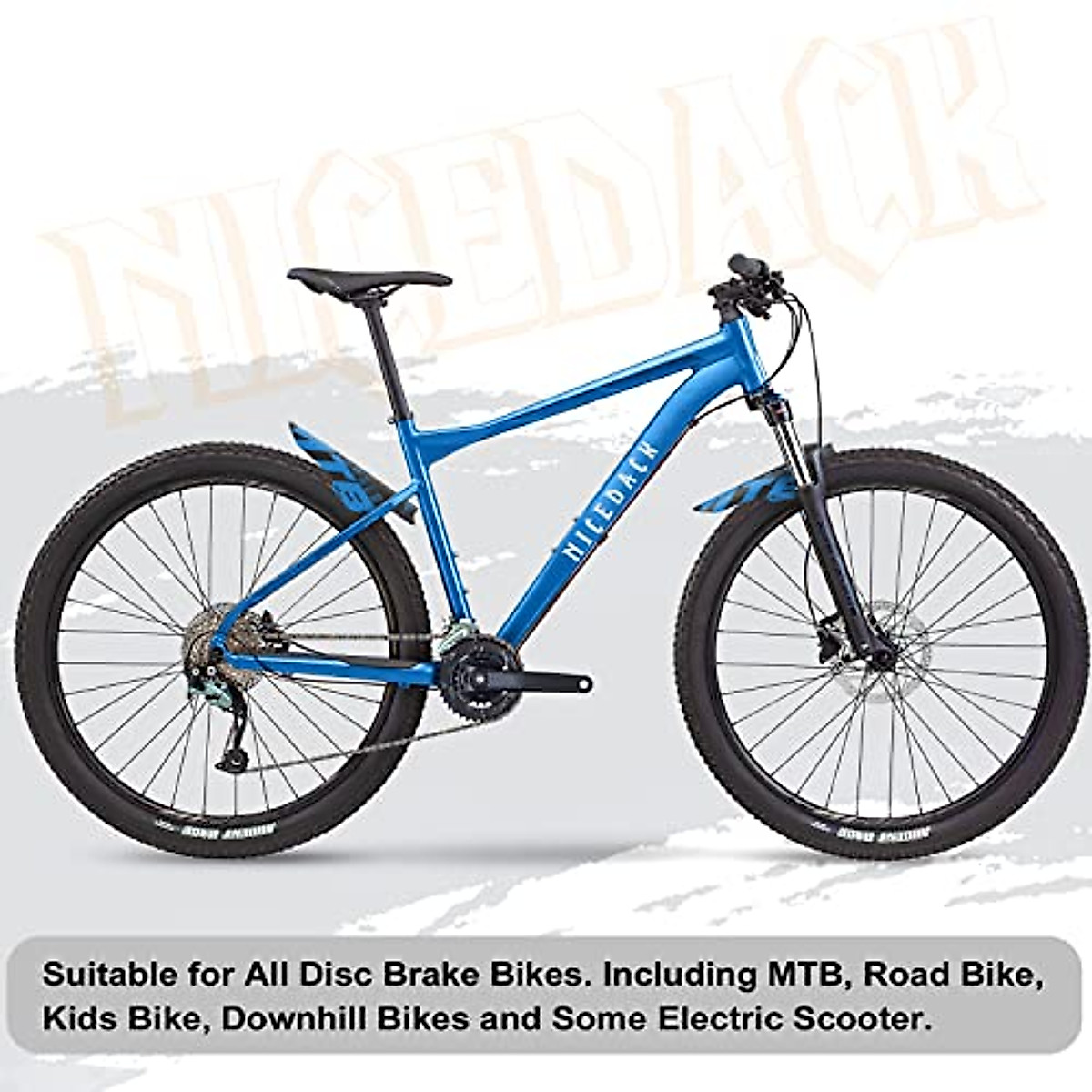 NICEDACK Mudguards Mountain Bike, 2 Pieces Mudguards Fit 20-29 Inch MTB Mudguard Front and Rear Compatible Bicycle Splash Guard (Blue)…