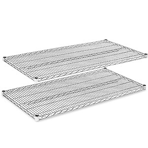 Regal Altair Chrome Wire Shelf |Pack of 2 Shelves| for Storage in Dry Environments | Ideal for Stores, Restaurants, Businesses and Homes (Chrome Wire Shelves, 18''W x 48''L)