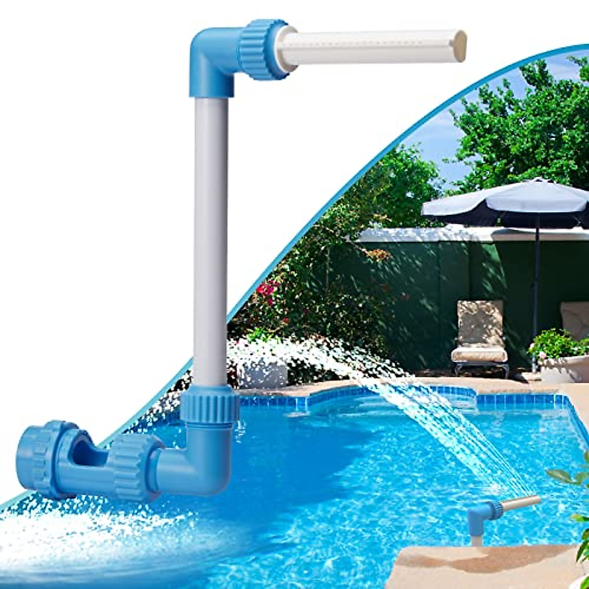 Swimming-Pool Fountain Water Sprinkler Cooler - Water Fun Sprayer for Above & In Ground Pools Decoration, Waterfall Pool Aerator Chiller for Indoor Outdoor Pool Pond Garden Temperature Circulation