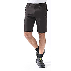 SVACUAM Men's Lightweight Breathable Soft Quick Dry Hiking Shorts(Dark Grey,38)