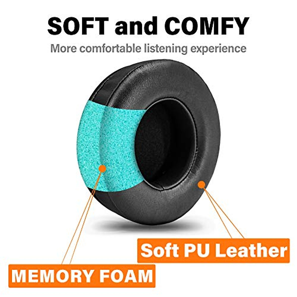 Earpads Compatible with Virtuoso RGB Wireless SE Gaming Headset - Memory Foam Earcups - PU Ear Cushions I (Black)