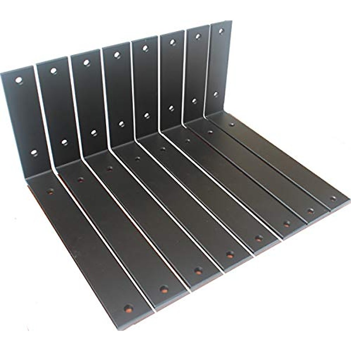 8 Pack - L11" x H 6" x W 1.5", 5mm Thick Rustic Shelf Bracket, Iron Shelf Brackets, Metal Shelf Bracket, Industrial Shelf Bracket, Modern Shelf Bracket, Decorative Shelving, Shelf Supports with Screws
