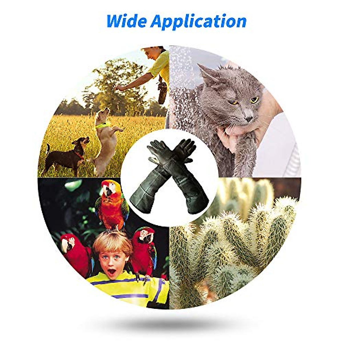 YBB Waterproof Animal Handling Gloves, Anti-Scratch/Bite Protective Long Gloves for Pet Cat Bathing Dog Bird(S)