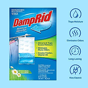 DampRid FG80 Hanging Moisture Absorber Fresh Scent, 6 Count