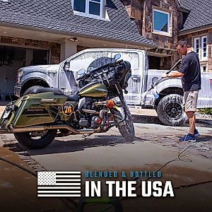 Slick Products Wash & Wax Extra Thick Foaming Cleaning Solution Motorcycle, Truck, Trailer, Boat, Car Wash Soap - Works With Foam Cannon, Foam Gun, Sprayers, Buckets, 32 oz., Tropical Scent