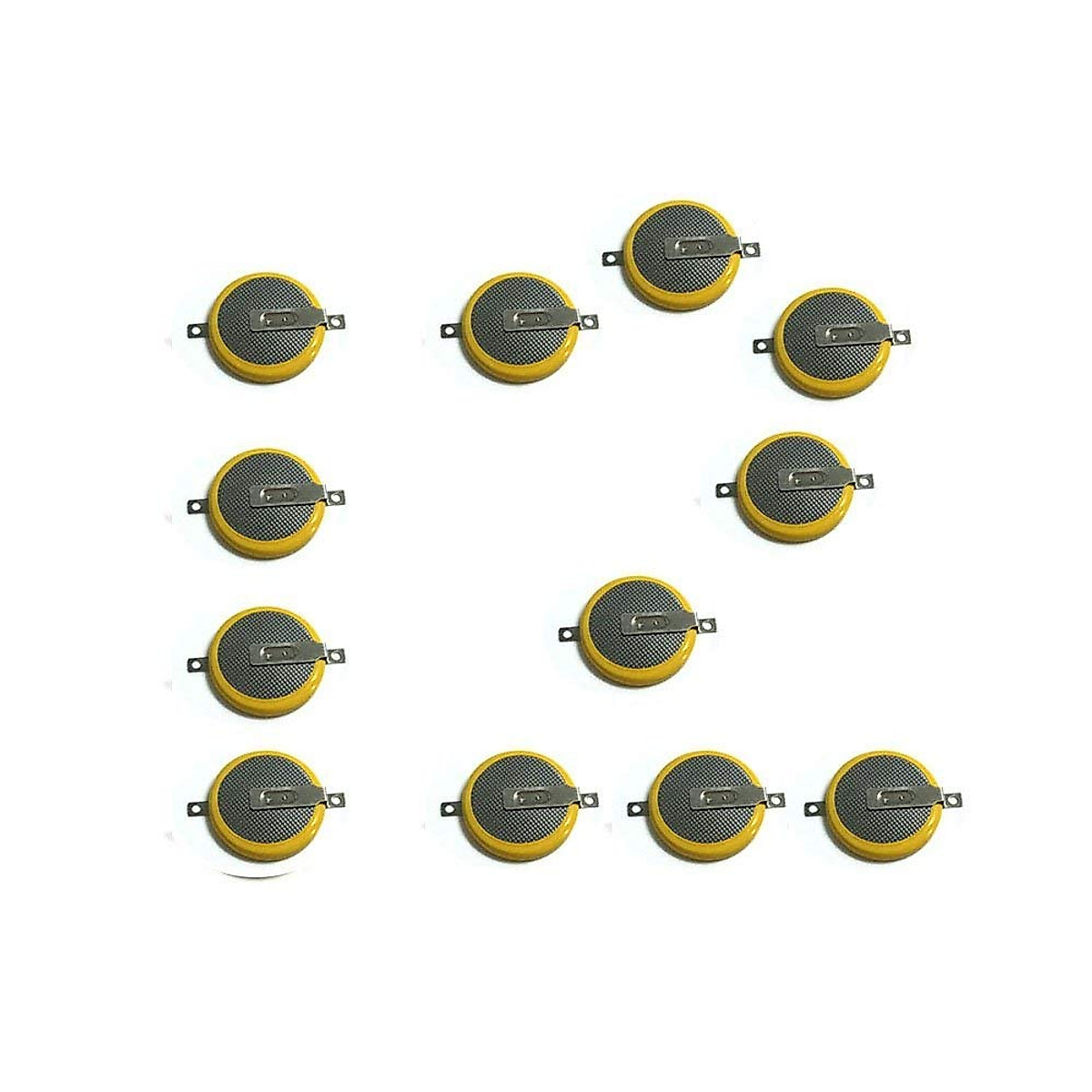 Popmall 12 Pack Tabbed CR2025 Battery 3V Lithium CR2025 Batteries with Soldering Tabs for Red, Gold, Silver, and Crystal...