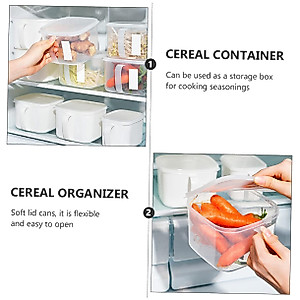 KICHOUSE 2pcs Storage Box with Handle Stackable Storage Bins Storage Drawers Plastic Clear Storage Bin with Lid Rice Airtight Containers Freezer Storage Organizer Pe Oatmeal Fruit re-usable