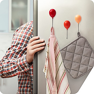 PELEG DESIGN Balloongers | Fun Balloon-Shaped Key Holder for Wall | Decorative Key Hanger Set of 3 | Key Hooks w/ 3 Install Options | Key Holder for Wall, Fridge | Cute Key Holders