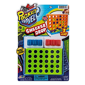 JA-RU Mini Connect Travel Game Board (1 Toy) Family Board Games for Kids. Original Pocket Travel Size Games. Fun Indoor & Outdoor Toys. Classic Checkers Party Favors. 3253-1p