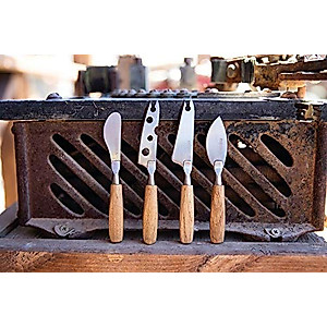 BOSKA Stainless Steel Mini Cheese Knives - Oslo For All Types of Cheese - Multi-Functional Cheese Slicer - Handheld Slicer - Silver Non-Stick - Dishwasher Safe - For Kitchen Cooking