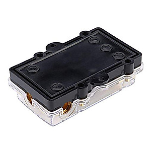 Fused Power Distribution Block, 1 in 3 Way Distribution Block ANL Fuse Holder,Max 24V 60A Zinc Alloy Plastic Case Fuse Box for Car Stereo Amplifier