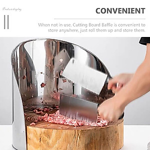 HEMOTON Meat Cutting Board Cutting Board Barrier Splash Guard Stainless Steel Grease Protective Screen Black Cutting Board