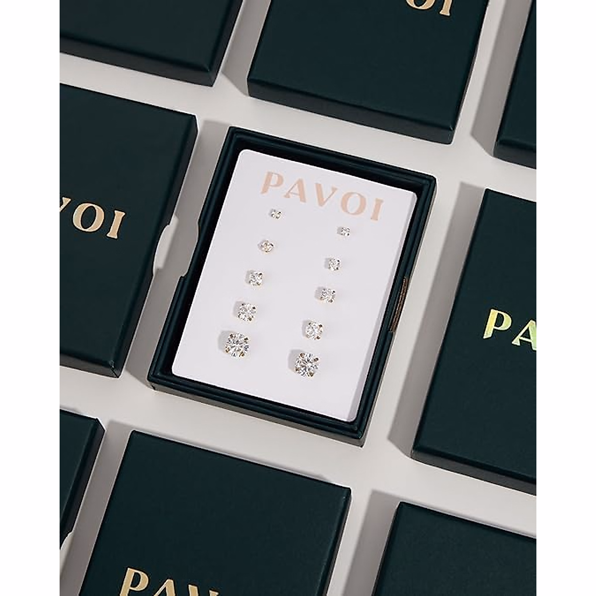 PAVOI 14K Yellow Gold Plated 925 Sterling Silver Stackable CZ Ring for Women | Thin Band for Stacking | Simulated Diamond Eternity Wedding Band | Size 5