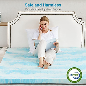 Mattress Topper, Twin Size Cooling Memory Foam Bed Toppers, 2 Inch Soft Mattress Pads for Sleeper Sofa, RV, Camper, CertiPUR-US Certified