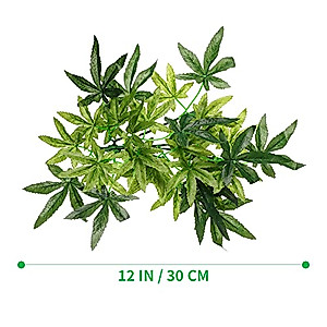 balacoo Aquarium Reptile Plants Artificial Plastic Leaves Hanging Silk Terrarium Plant with Suction Cups,Simulation Landscape Decorations for Bearded Dragons,Lizards,Geckos,Snake